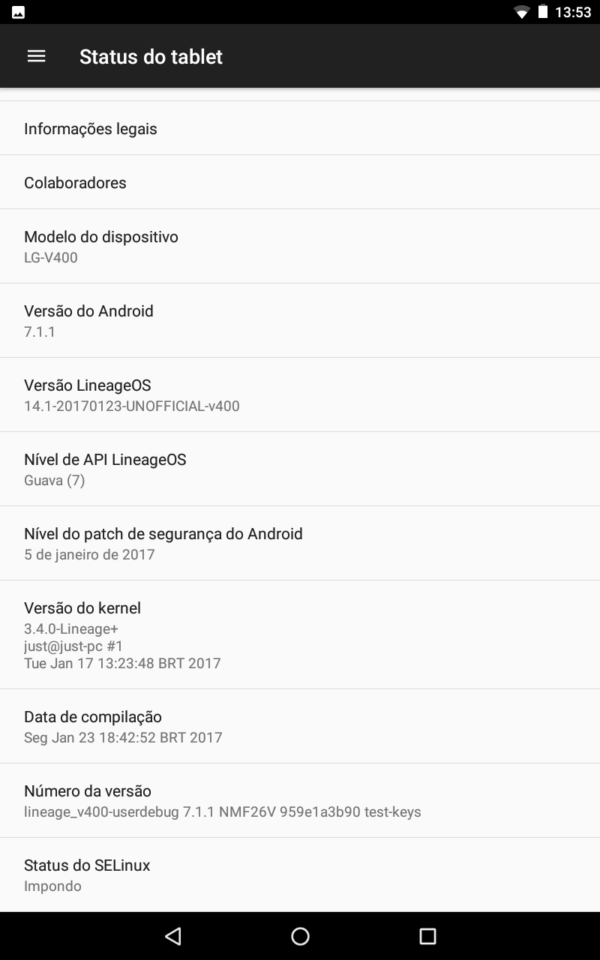 LineageOS 14.1 for v400 (G Pad 7 Wi-Fi) – Prof. Just
